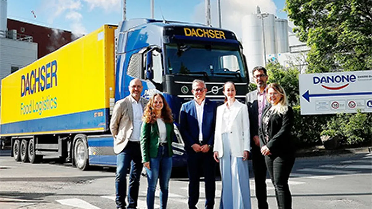 Dachser Würzburg mit E-Lkw für Danone im Einsatz